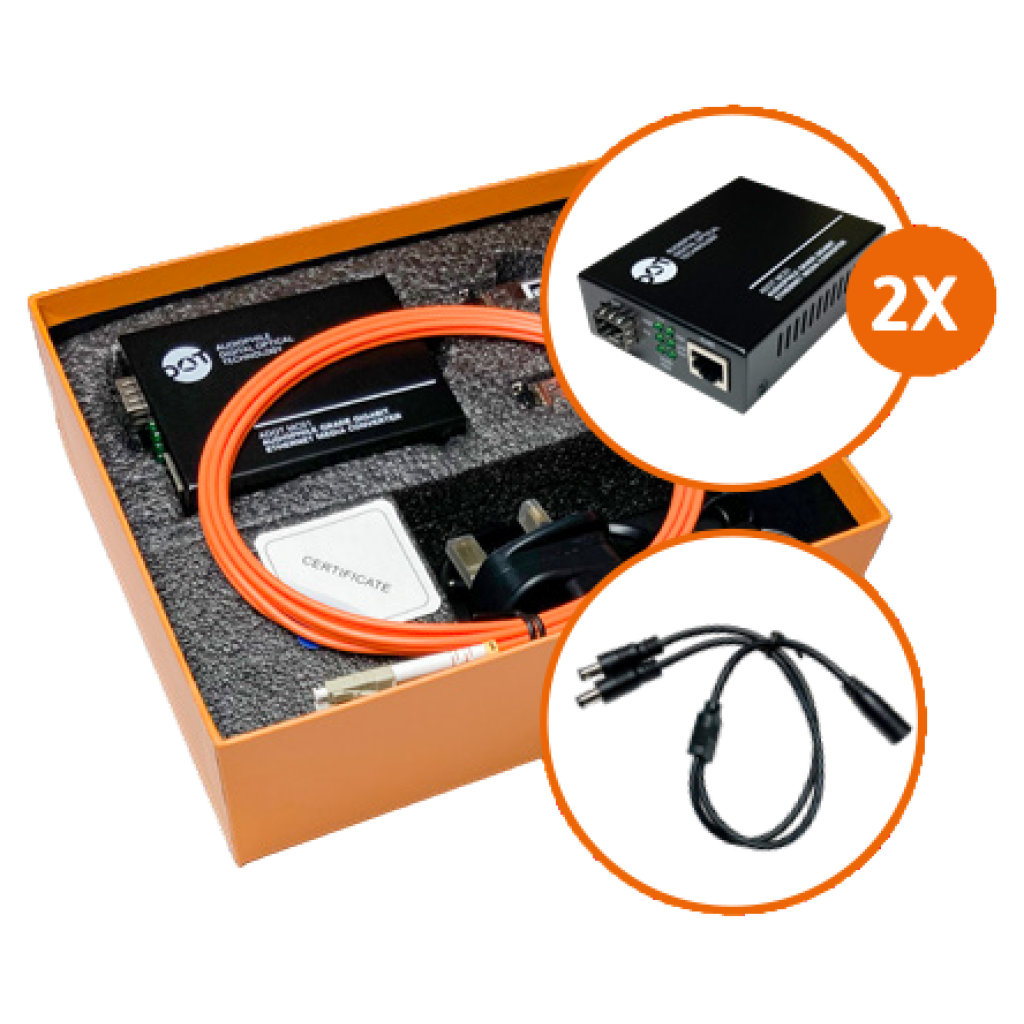 ADOT MC02 Dual (Media Converter) Audiophile Optical Fibre Network Kit